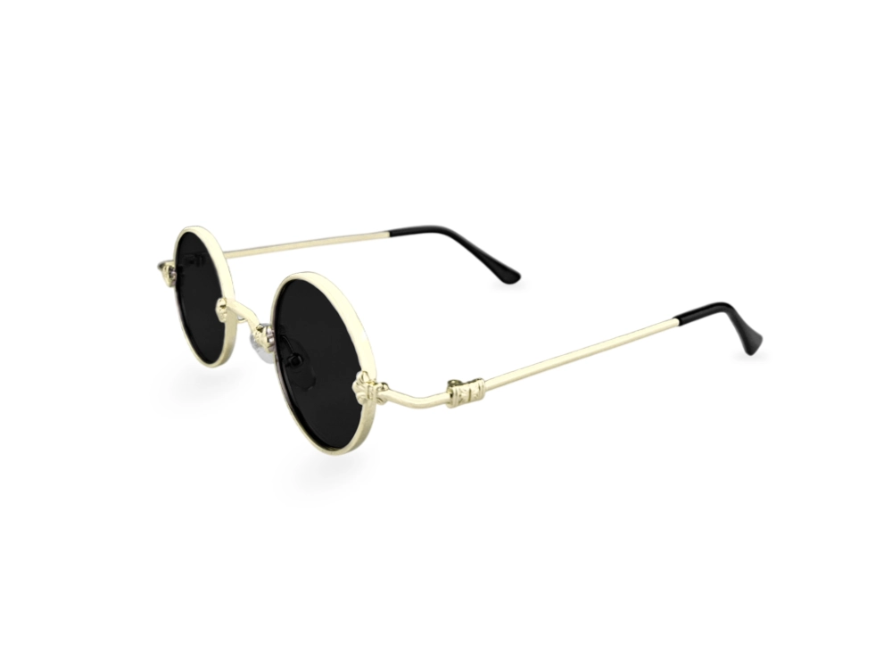 Retro classic - REcc03 | Lenonke shop | Crna okrugla stakla - Zlatni okvir